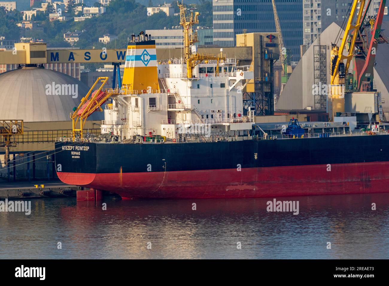Cargo ship, Gdynia Port, Poland, Europe Stock Photo - Alamy