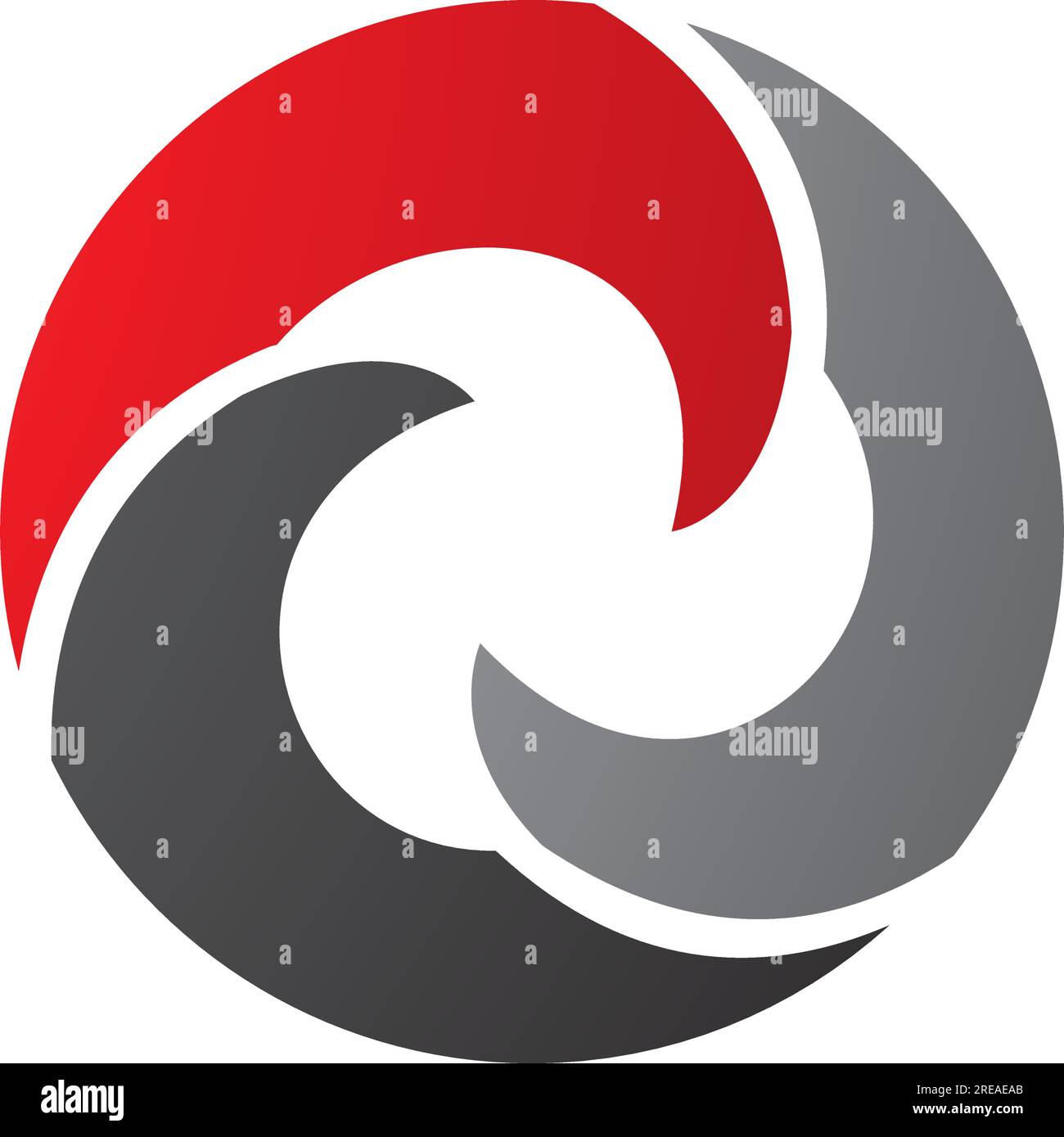 Red and Black Wave Shaped Letter O Icon on a White Background Stock ...