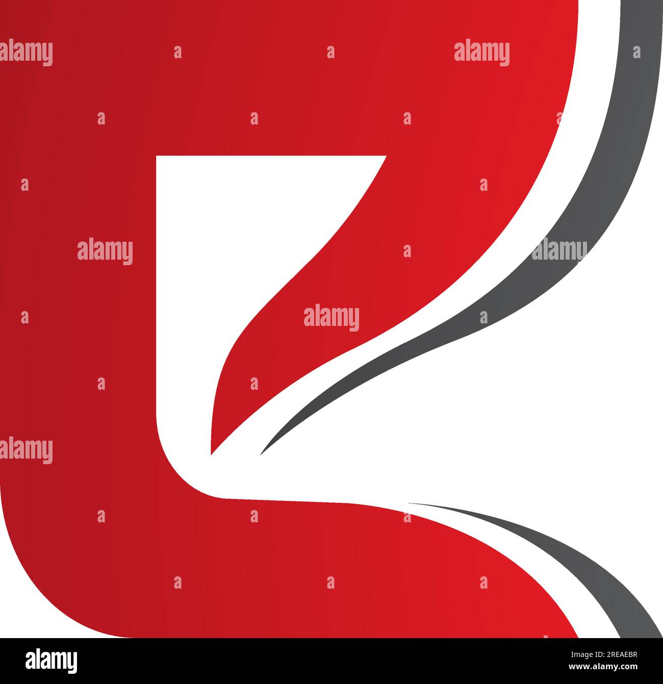 Red and Black Wavy Layered Letter E Icon on a White Background Stock ...