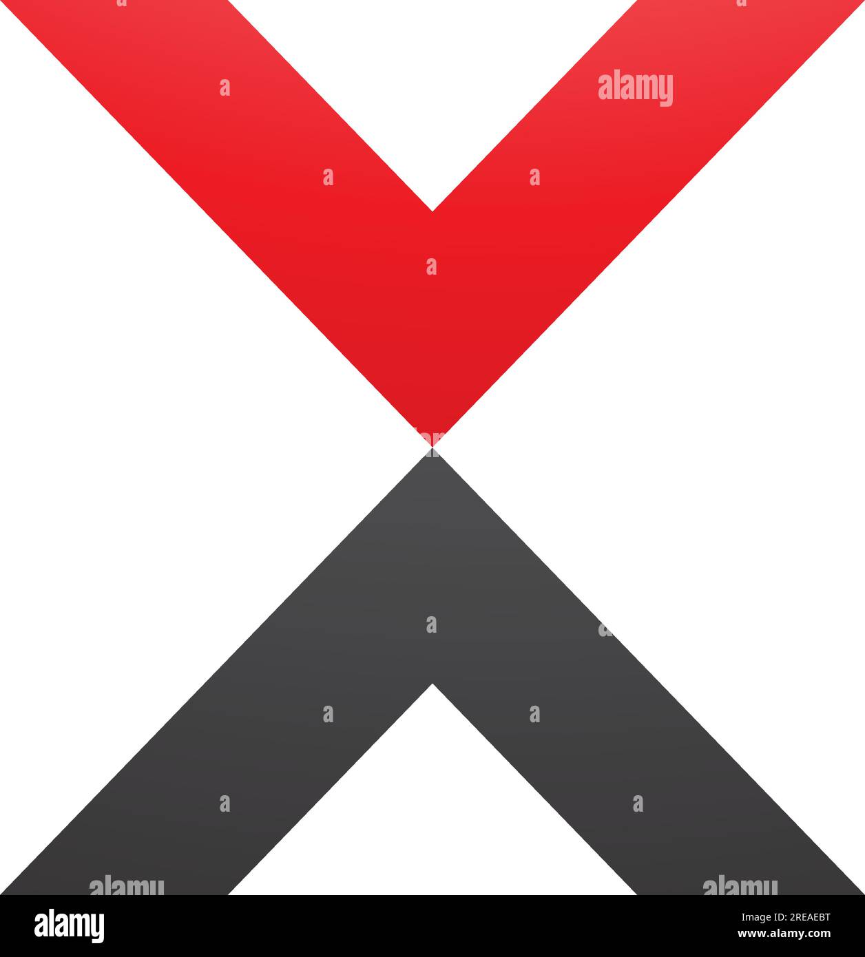 Red and Black V Shaped Letter X Icon on a White Background Stock Vector ...