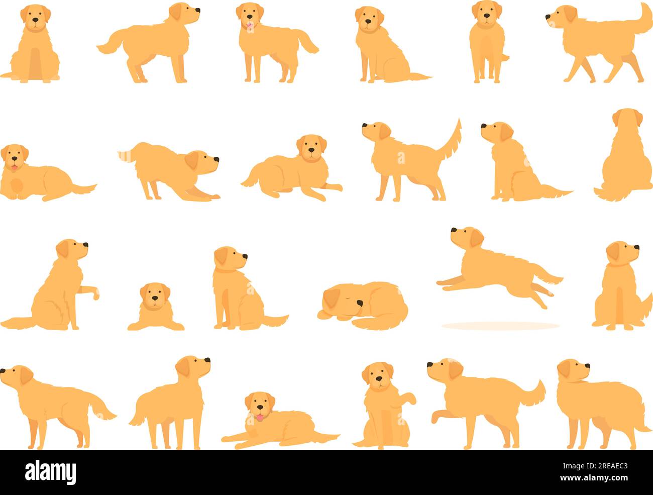 Cute yellow labrador golden retriever Stock Vector Images - Alamy