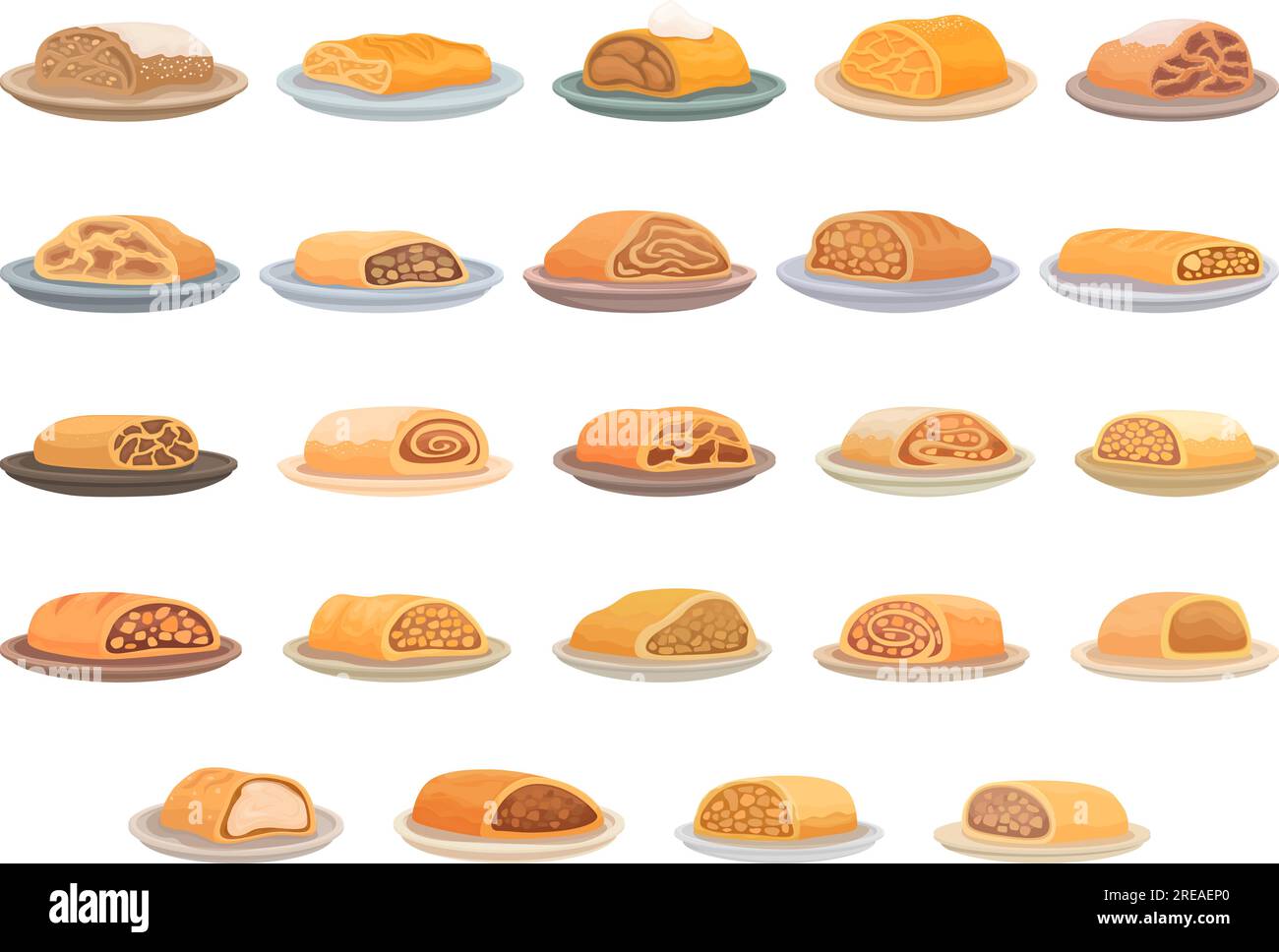 Fruit strudel Stock Vector Images - Alamy