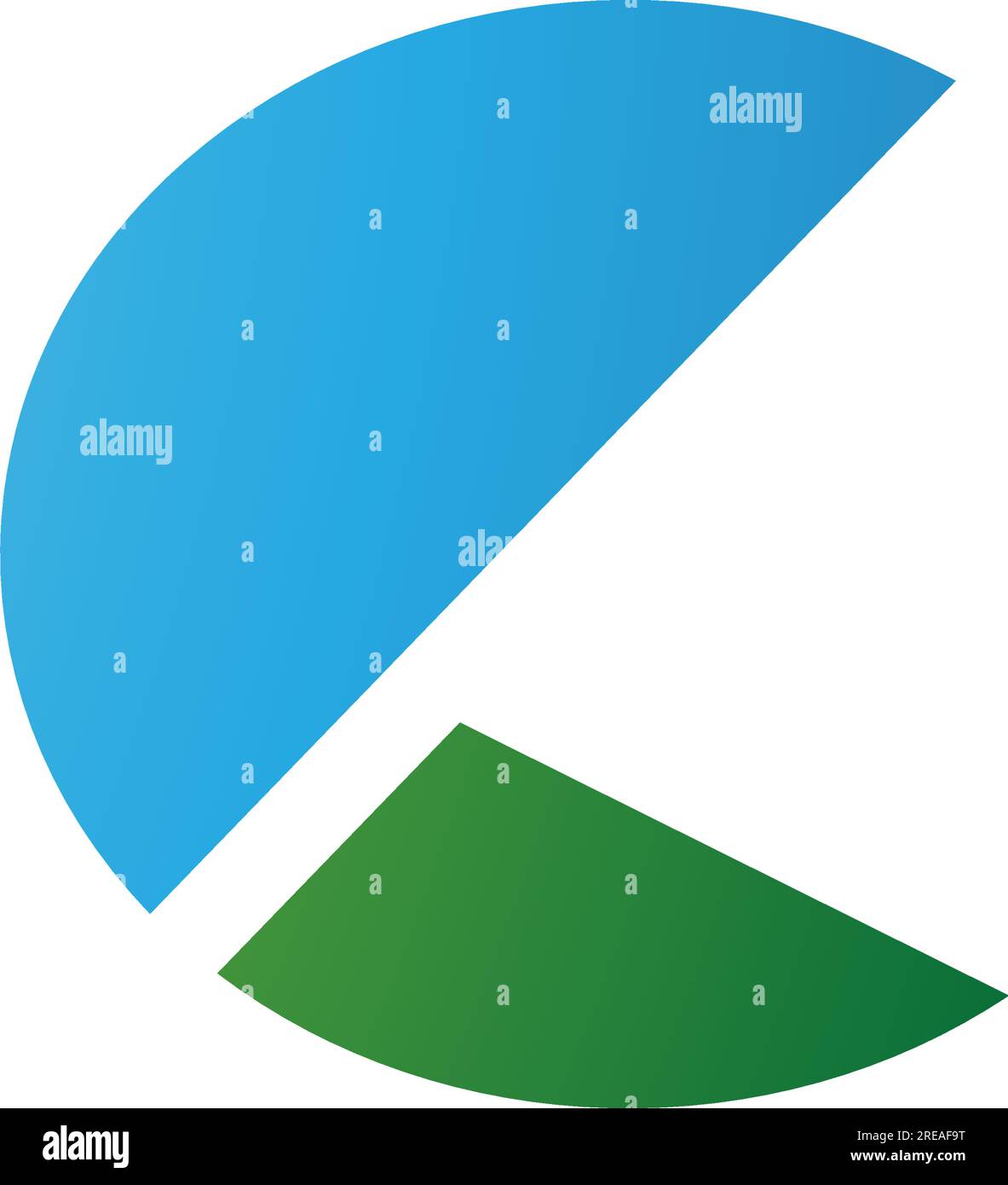 Blue and Green Letter C Icon with Half Circles on a White Background ...