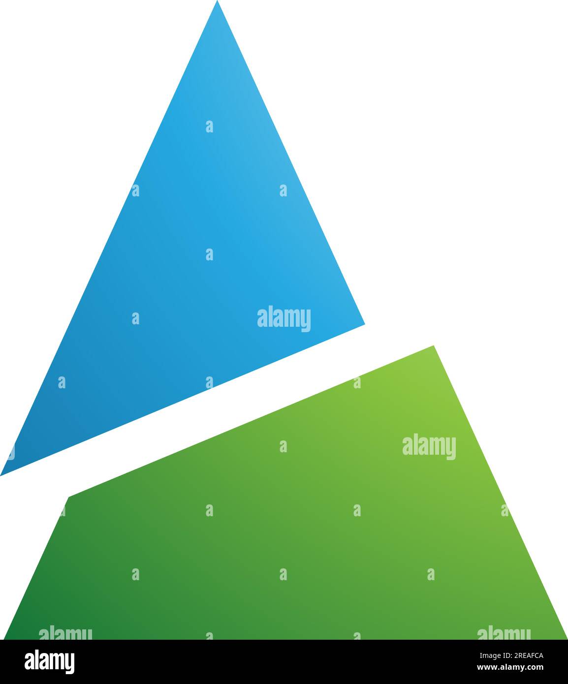 Blue and Green Split Triangle Shaped Letter A Icon on a White ...