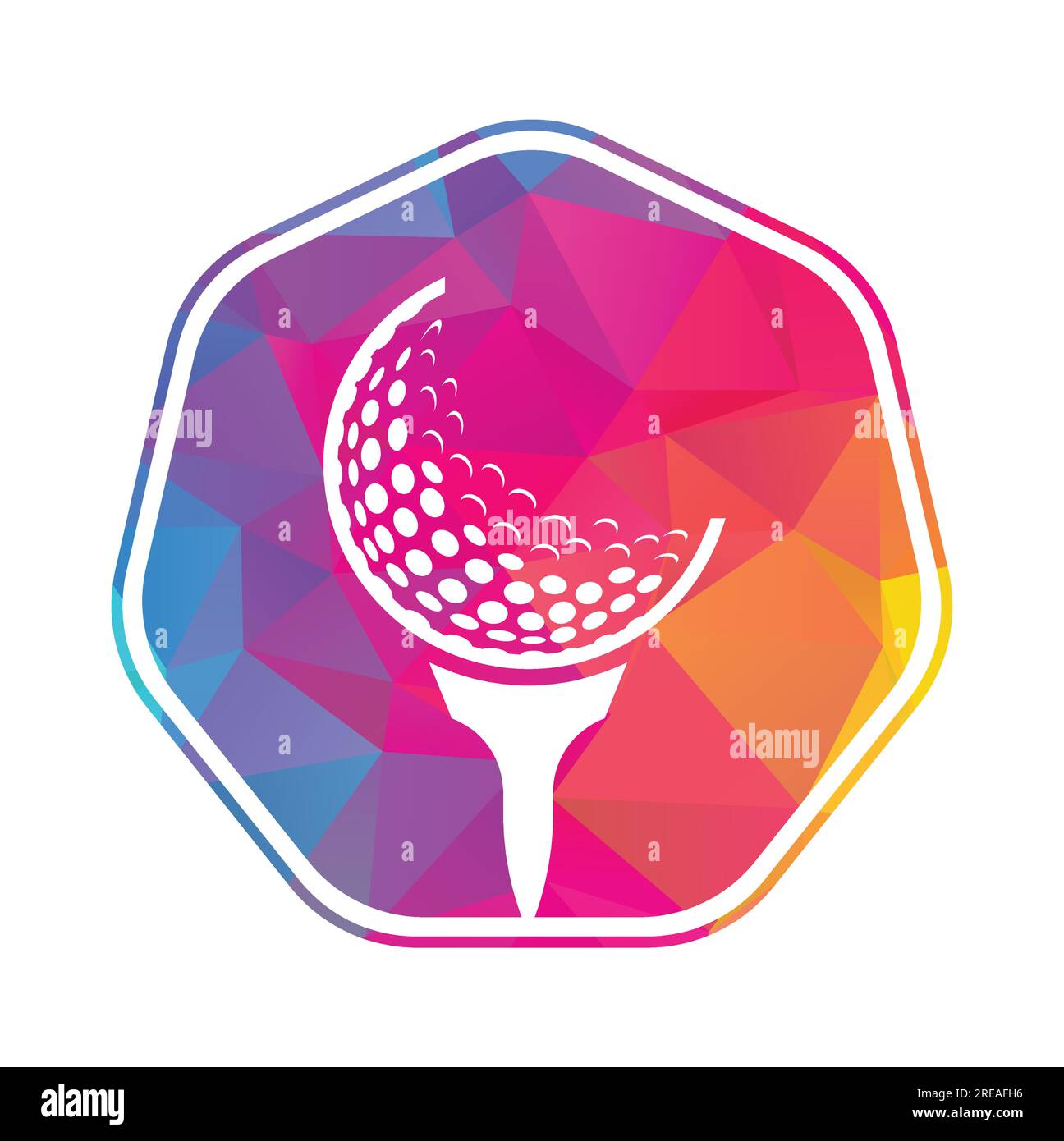Golf Logo Design Template Vector. Golf ball on tee logo design icon ...