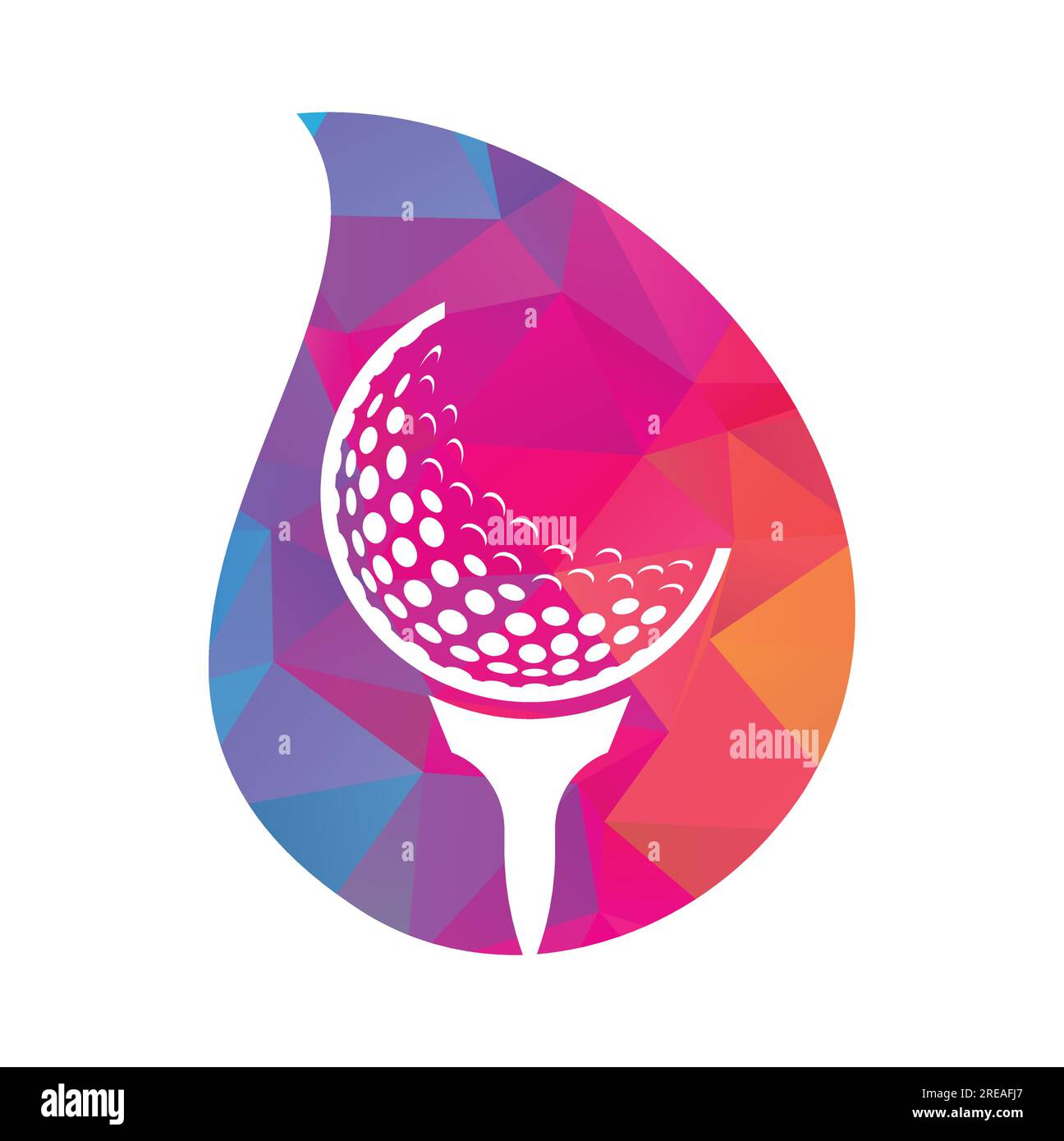 Golf Logo Design Template Vector. Golf ball on tee with drop shape logo ...