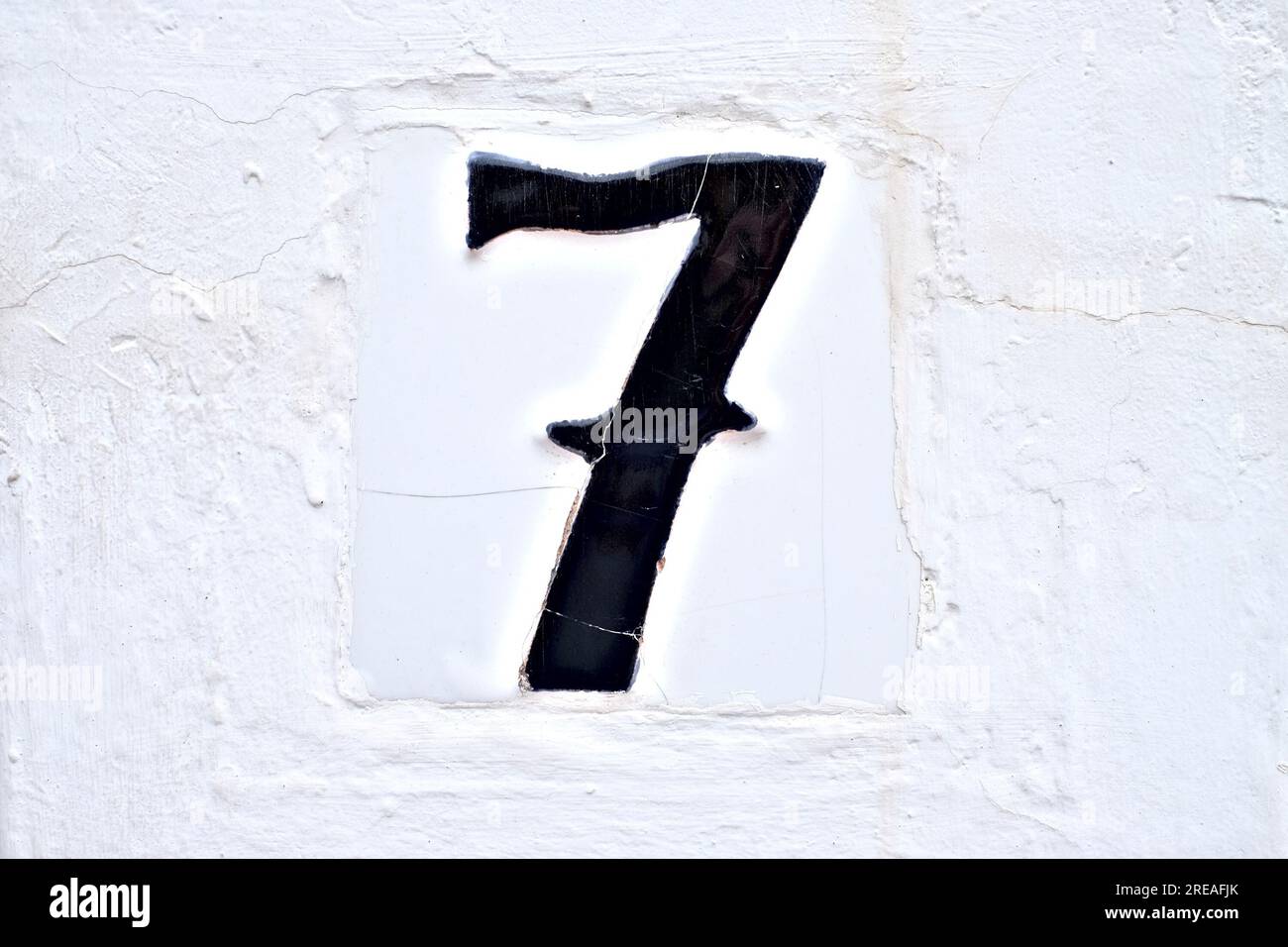 Number seven, 7, black digit on a white background Stock Photo - Alamy