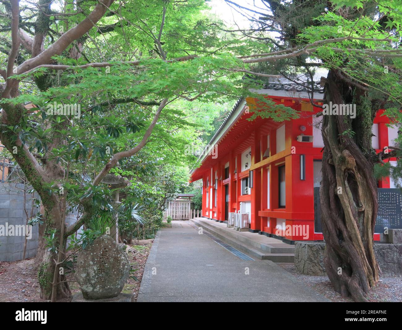 The typically red painted buildings of Japanese Shinto Shrines, here at ...