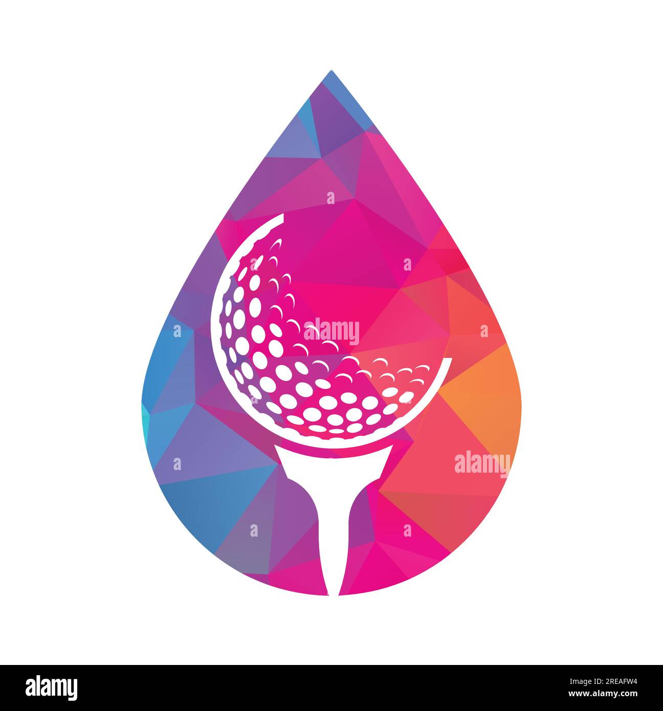 Golf Logo Design Template Vector. Golf ball on tee with drop shape logo ...