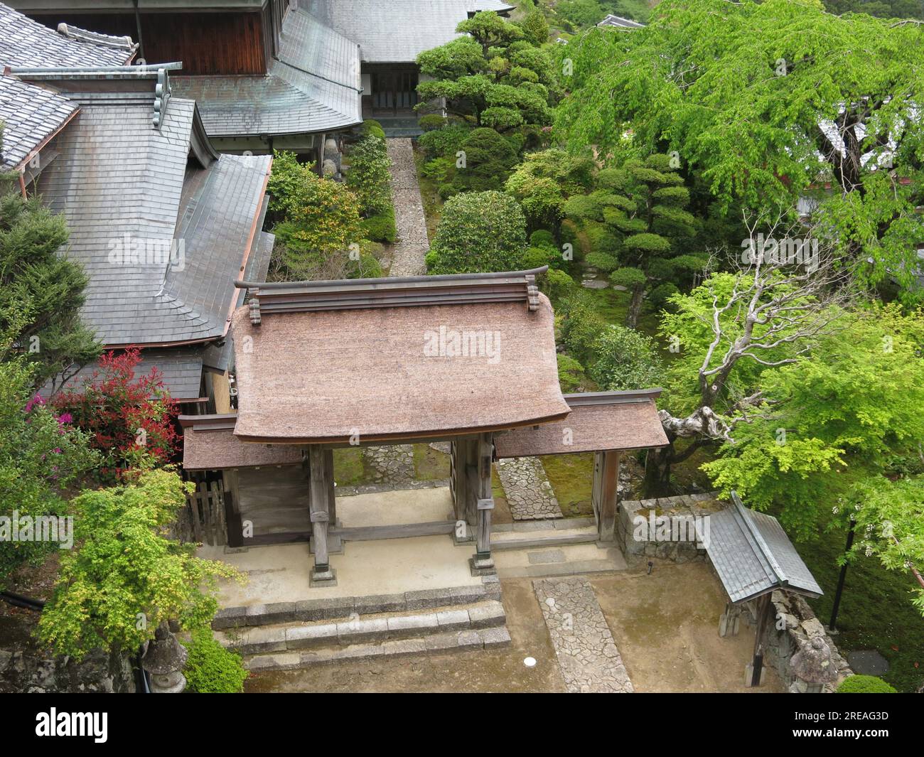 Some of the temple buildings at Seigantoji, high up on Mount Nachi and ...