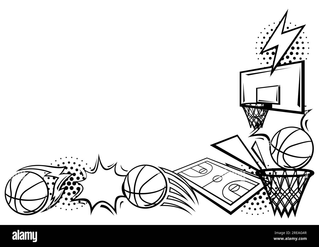 Background with basketball items. Sport club illustration Stock Vector ...