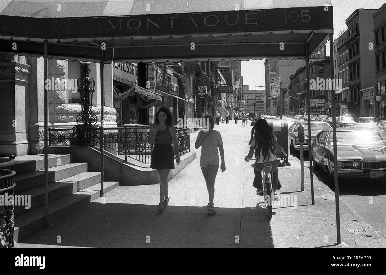 Riding a bike in new york city Black and White Stock Photos & Images ...