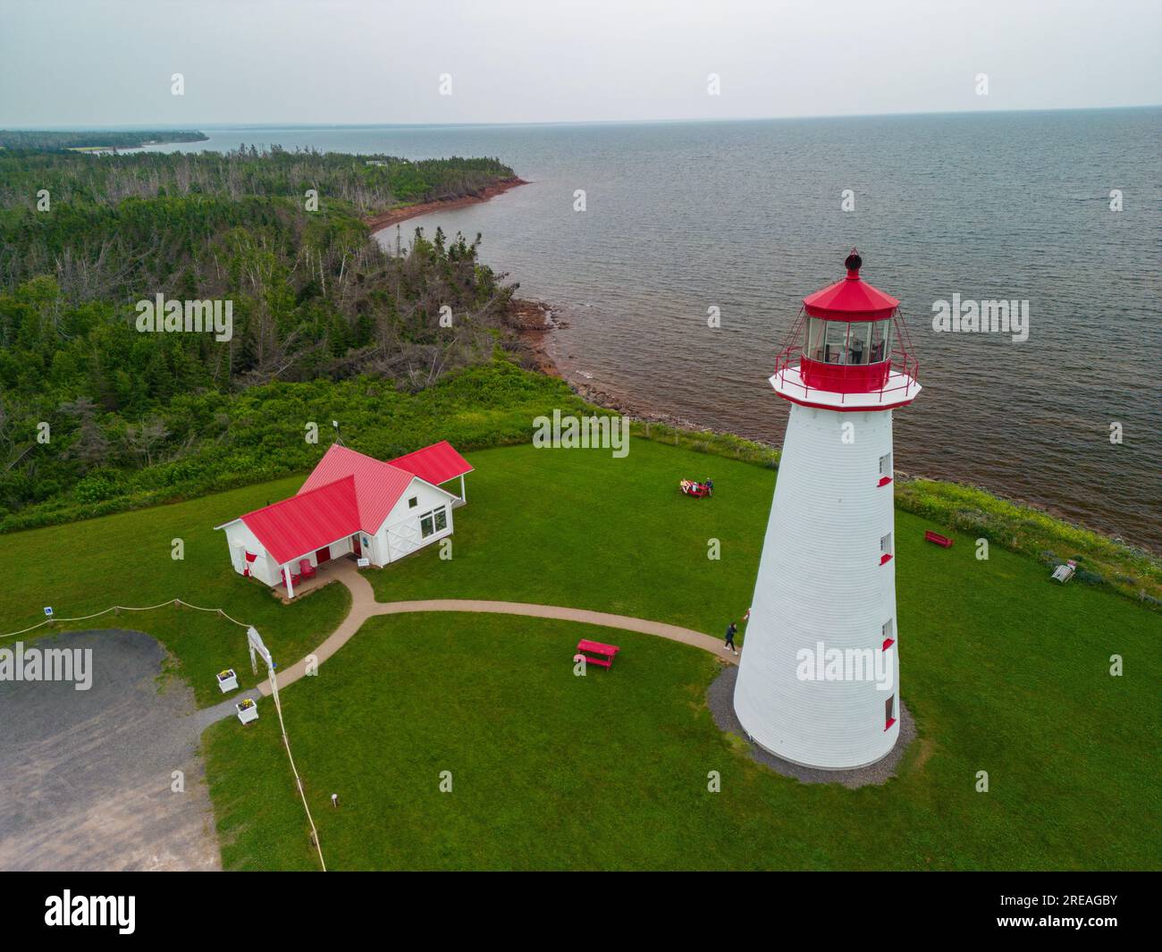 Aerial view of Point prim lighthouse PEI, Canada Stock Photo - Alamy