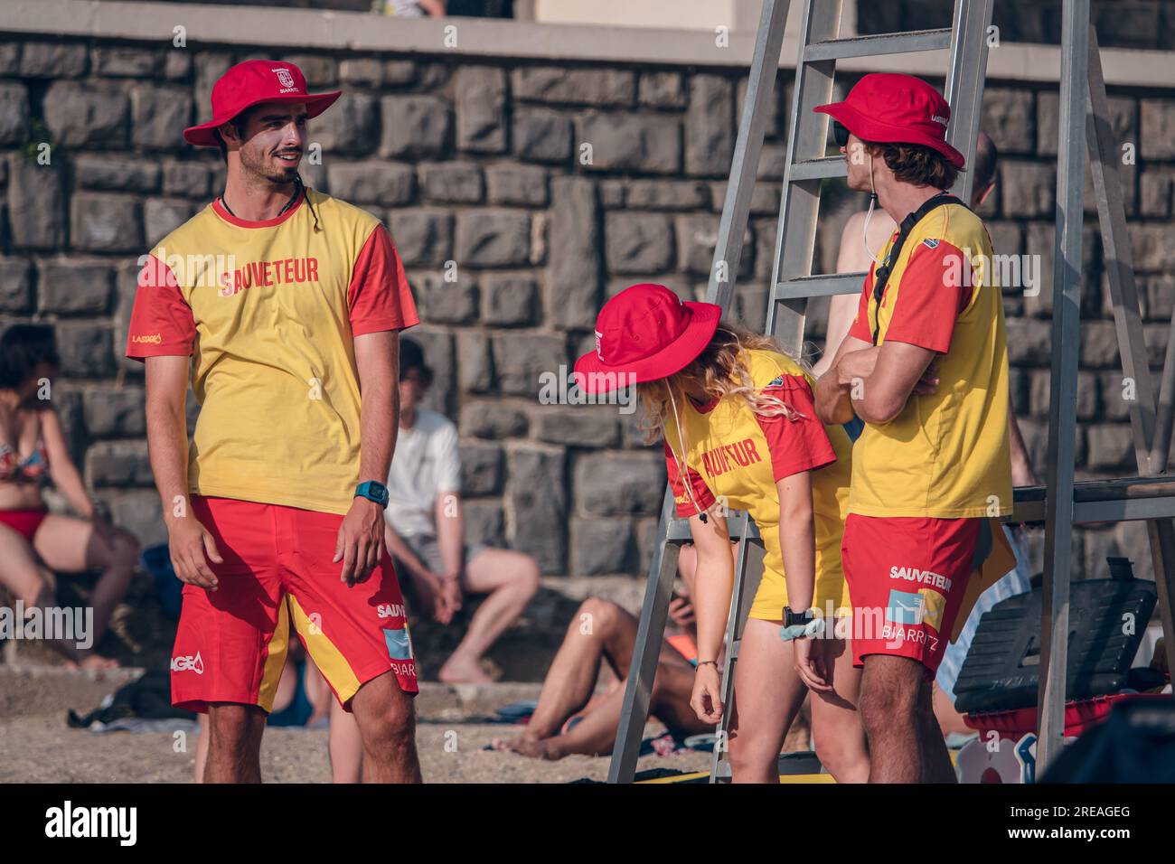 Lifeguard on a beach in France Stock Photo - Alamy