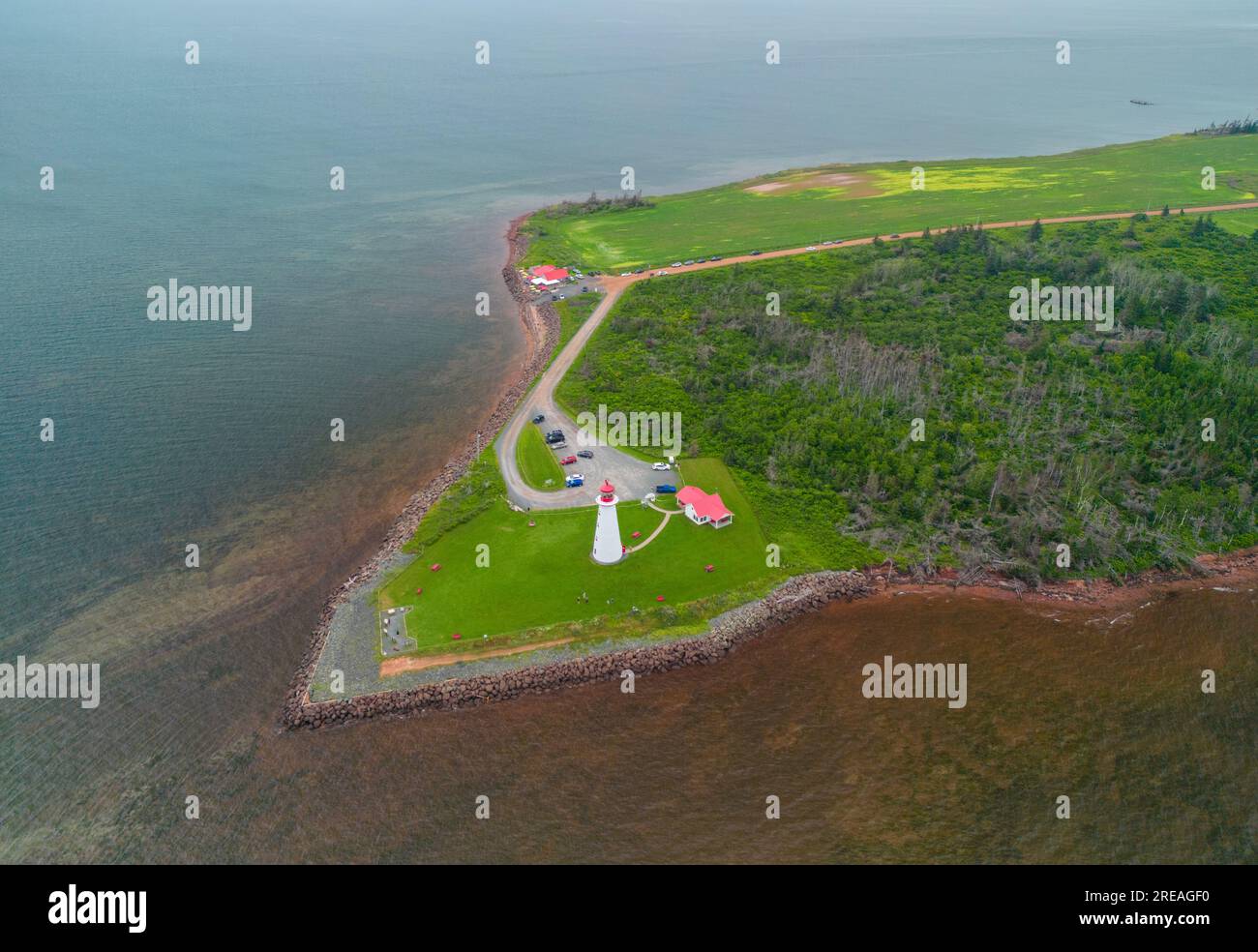 Aerial view of Point prim lighthouse PEI, Canada Stock Photo - Alamy