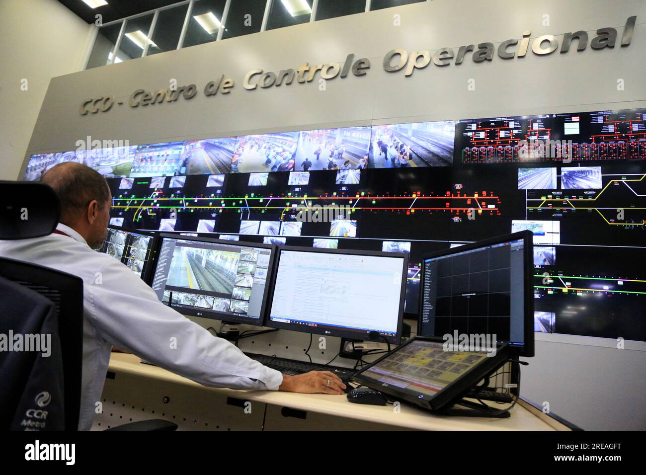 salvador, bahia, brazil - june 14, 2013: control operation room of the ...