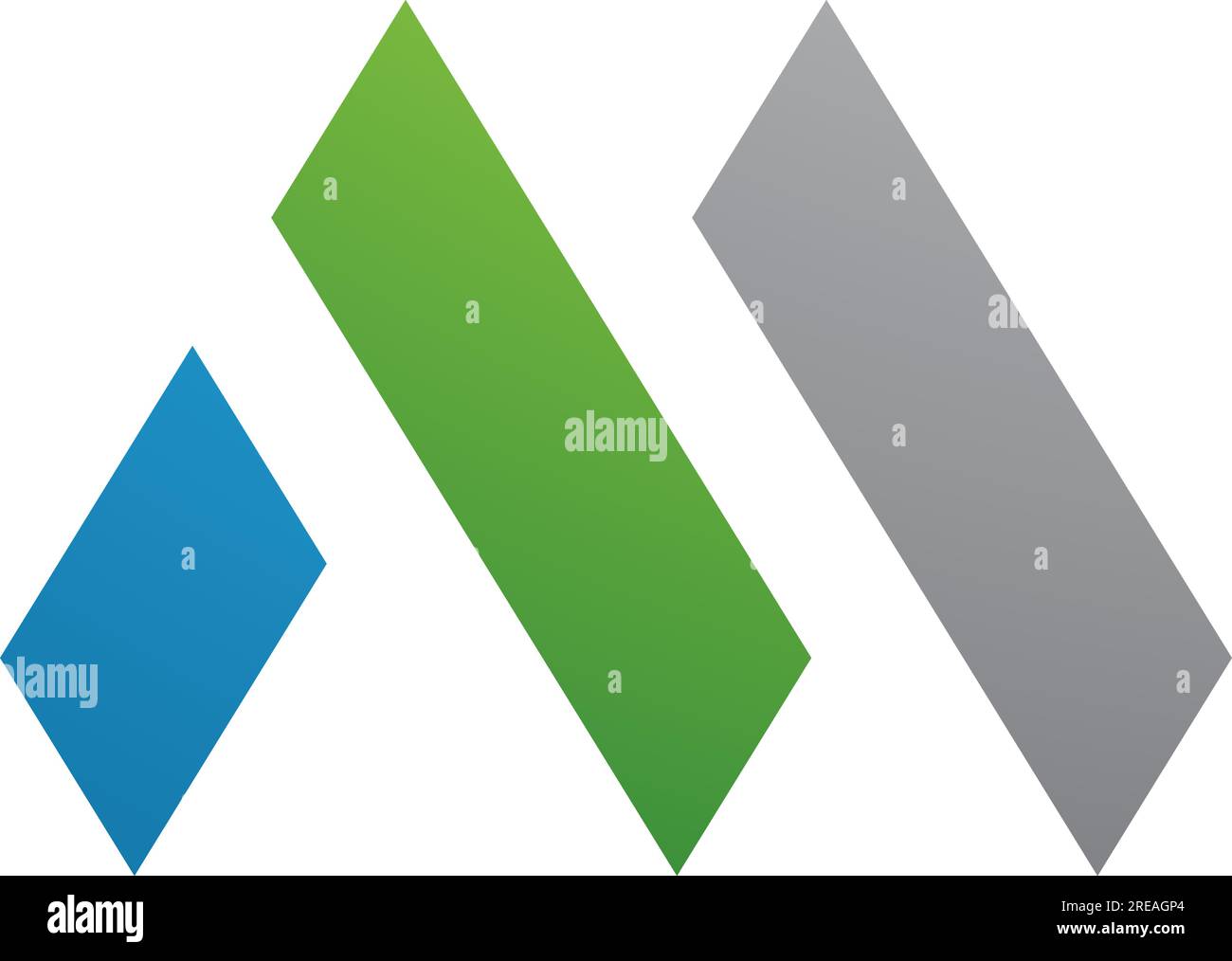 Green and Blue Letter M Icon with Rectangles on a White Background ...