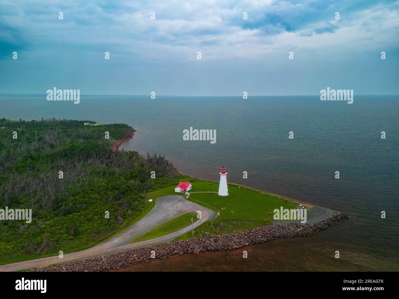 Aerial view of Point prim lighthouse PEI, Canada Stock Photo - Alamy