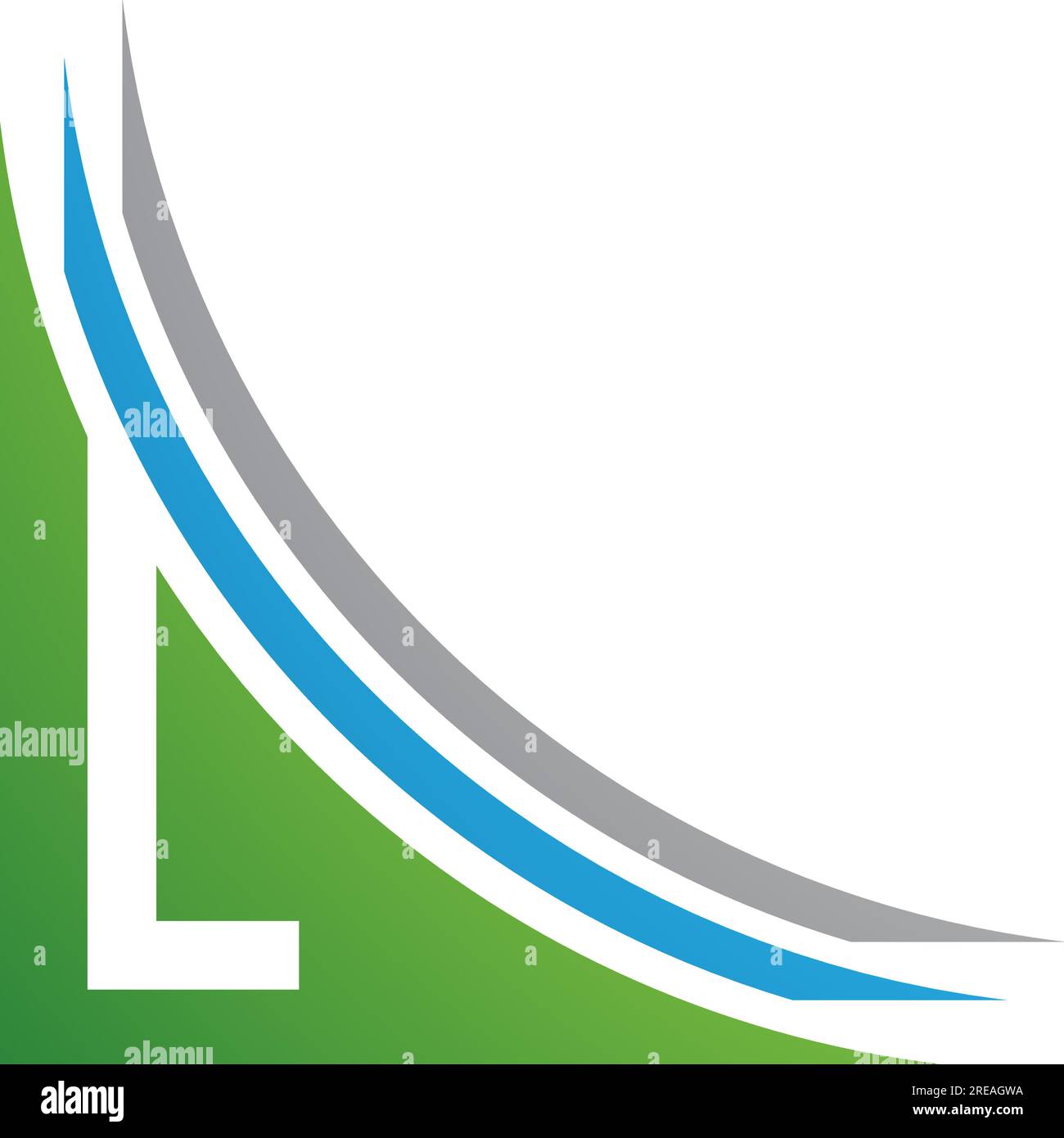 Green and Blue Letter L Icon with Layers on a White Background Stock ...