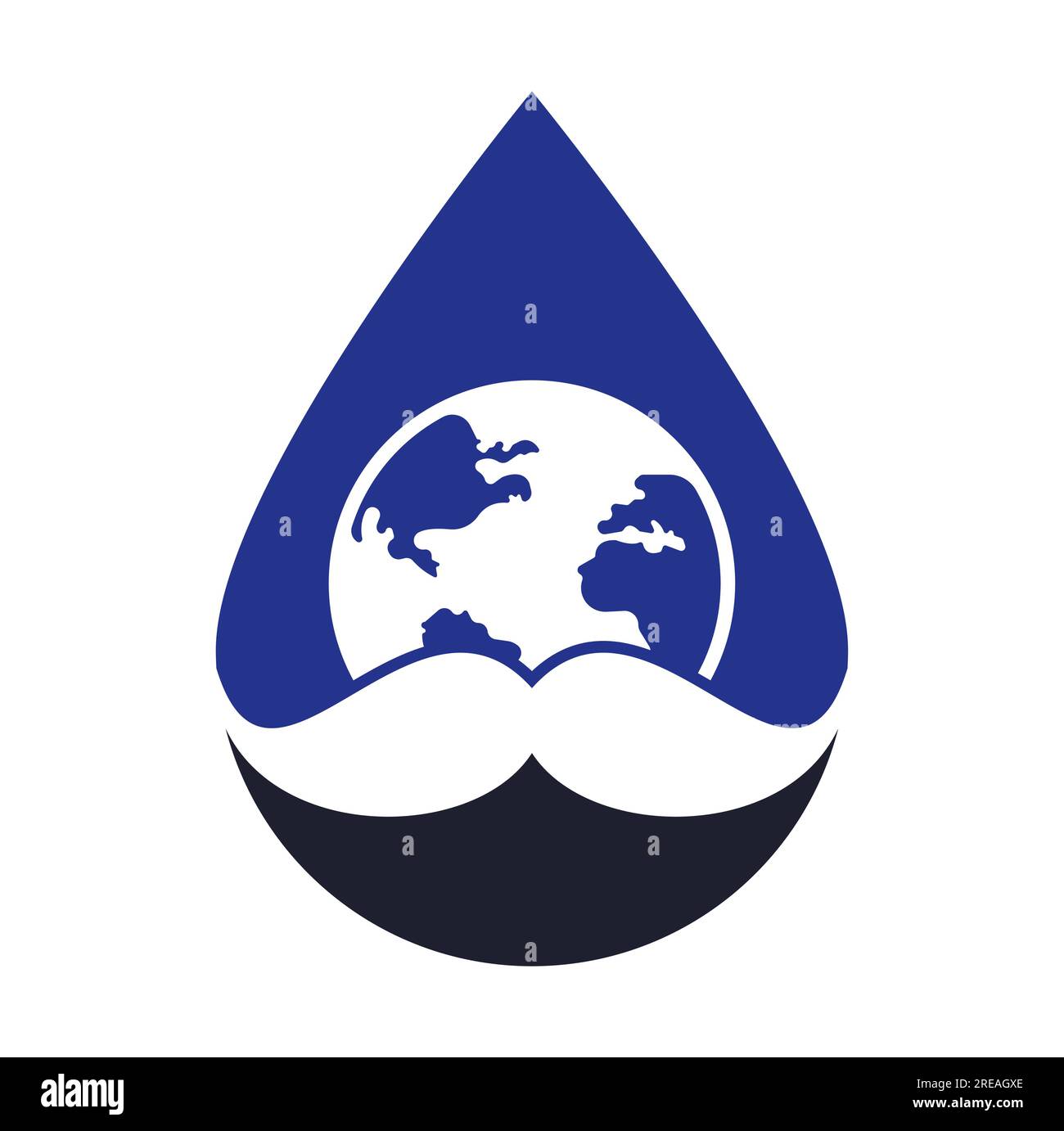 Mustache and globe vector icon logo design. World man day vector logo ...