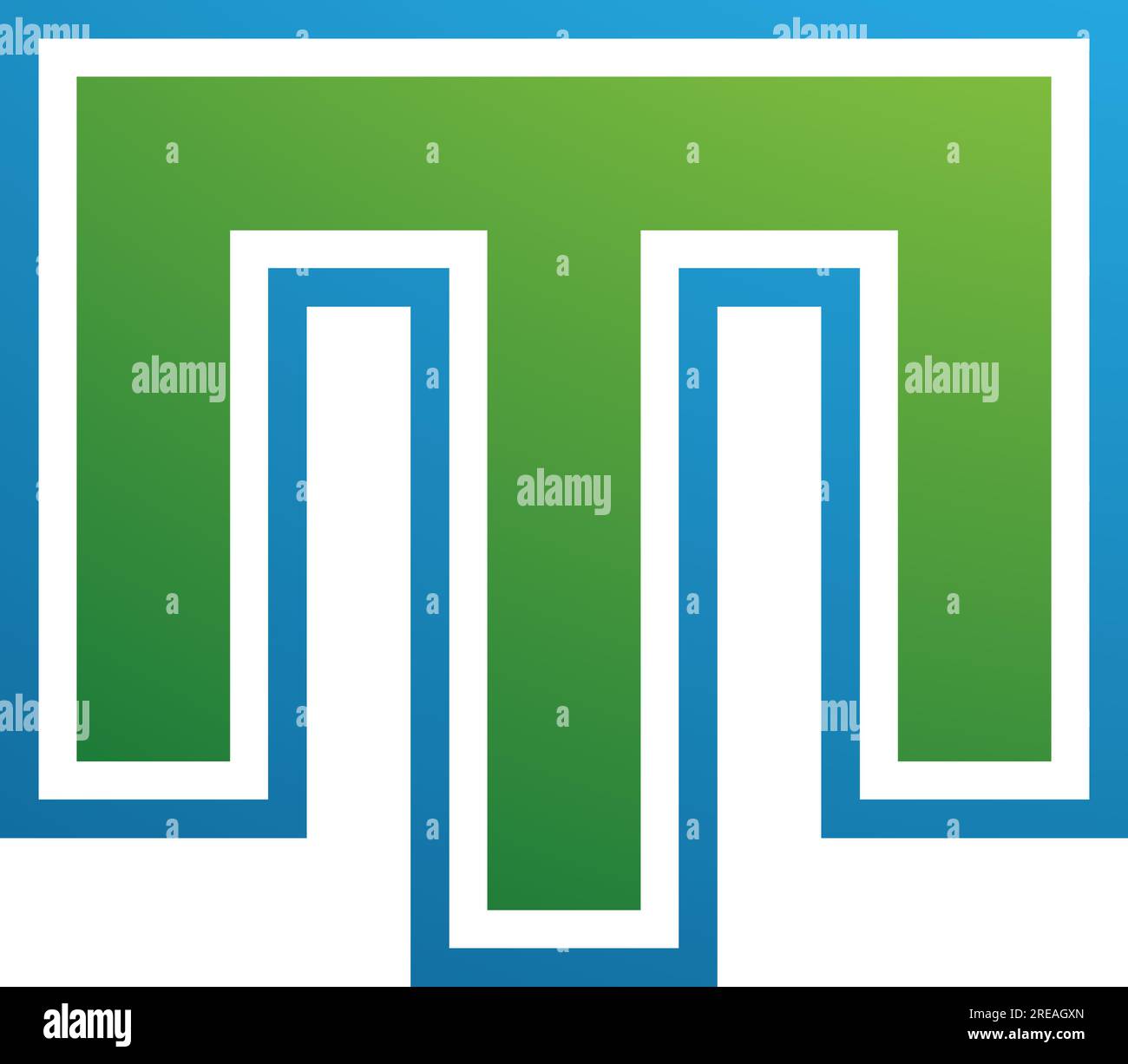 Green and Blue Letter M Icon with an Outer Stripe on a White Background ...