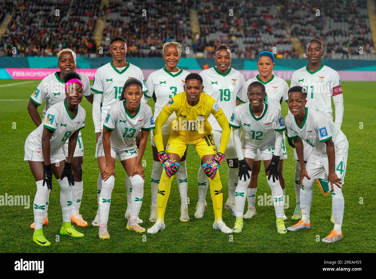 Eden Park, Auckland, New Zealand. 26th July, 2023. Zambia team during a ...