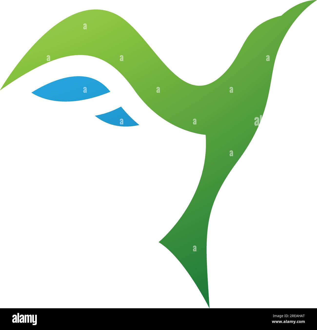 Green and Blue Rising Bird Shaped Letter Y Icon on a White Background ...