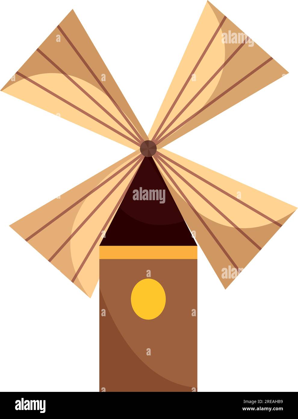 Isolated colored traditional wind mill building icon Vector ...