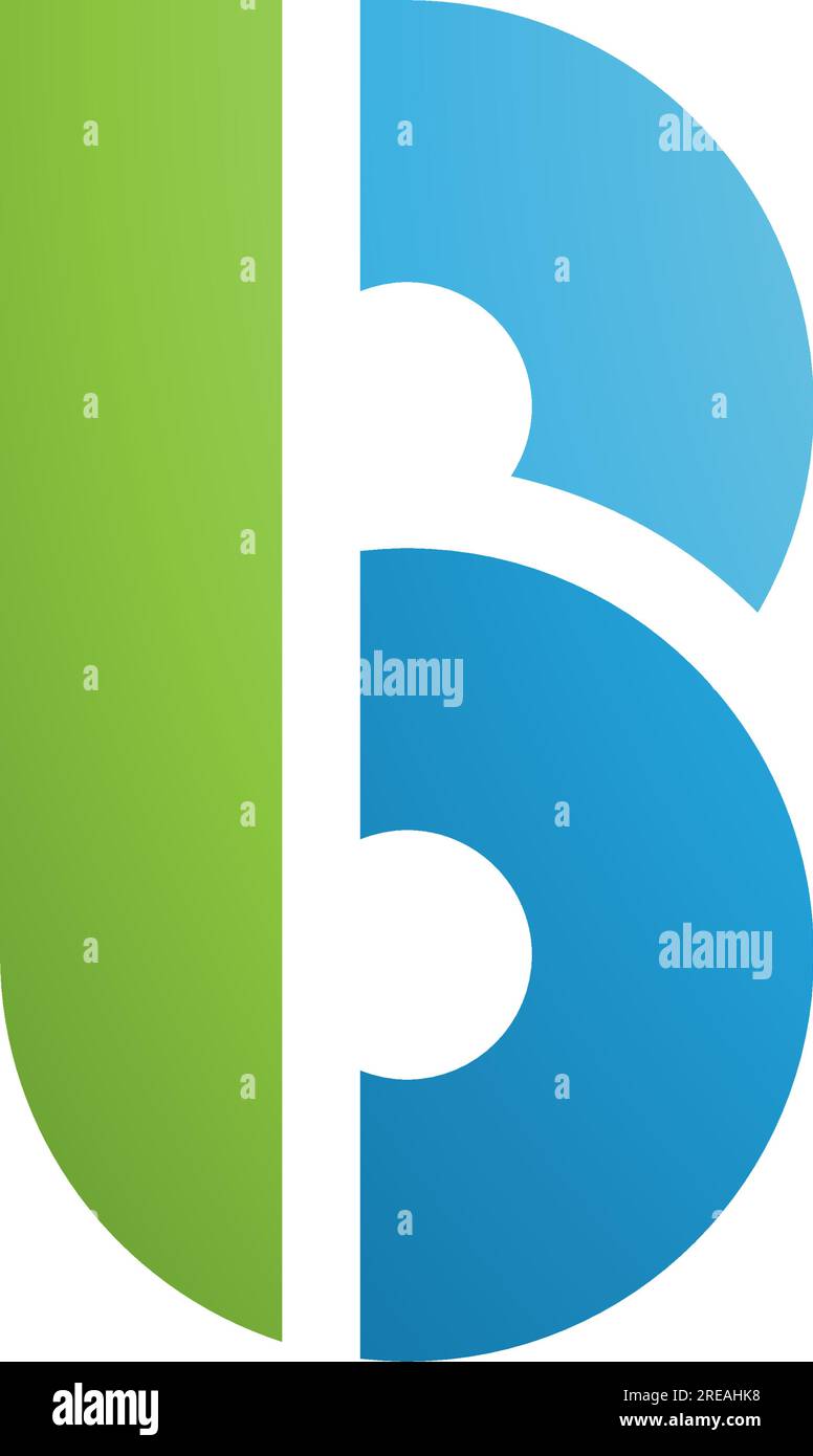 Green and Blue Round Disk Shaped Letter B Icon on a White Background ...
