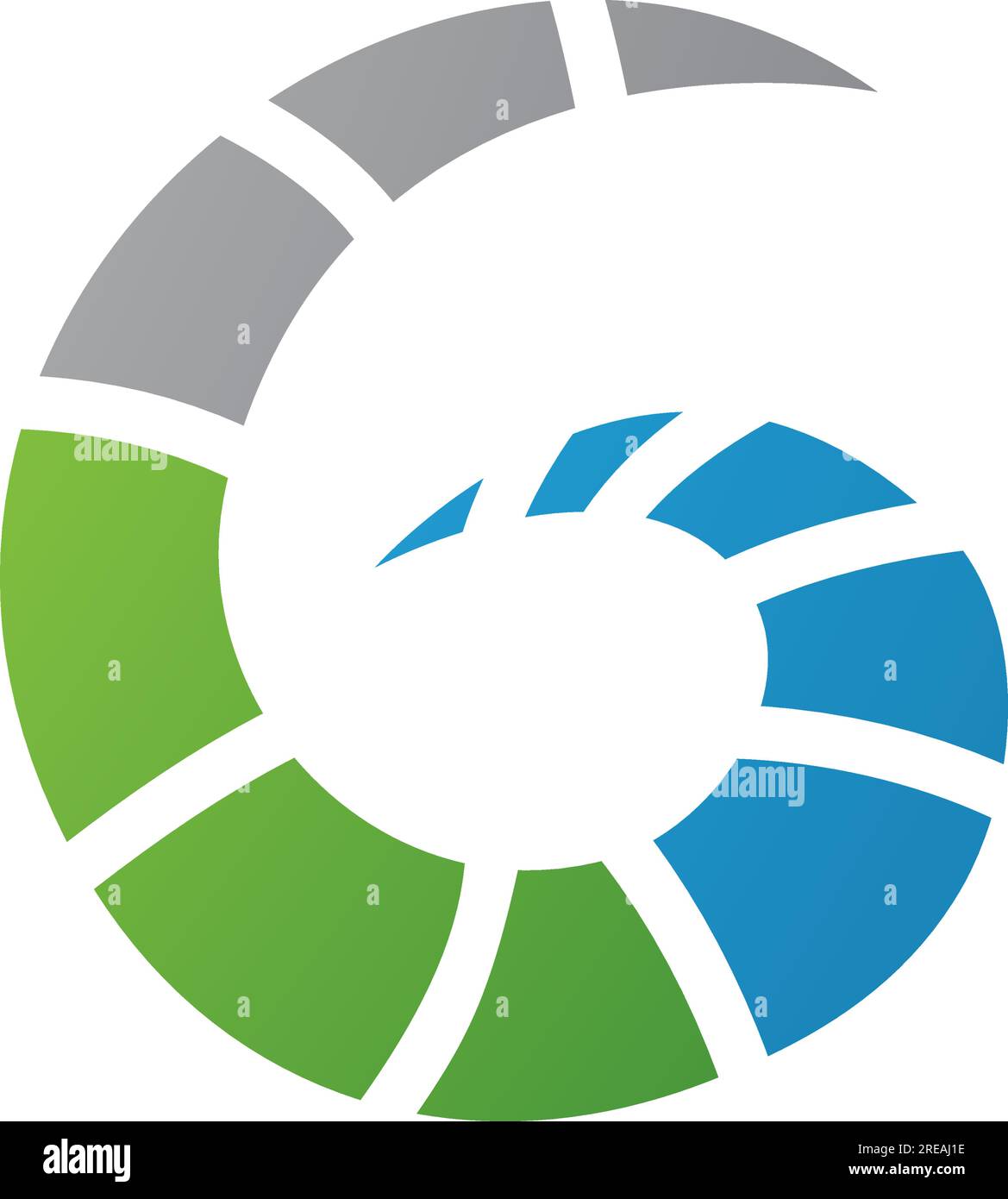 Green and Blue Swirly Letter G Icon with Stripes on a White Background ...