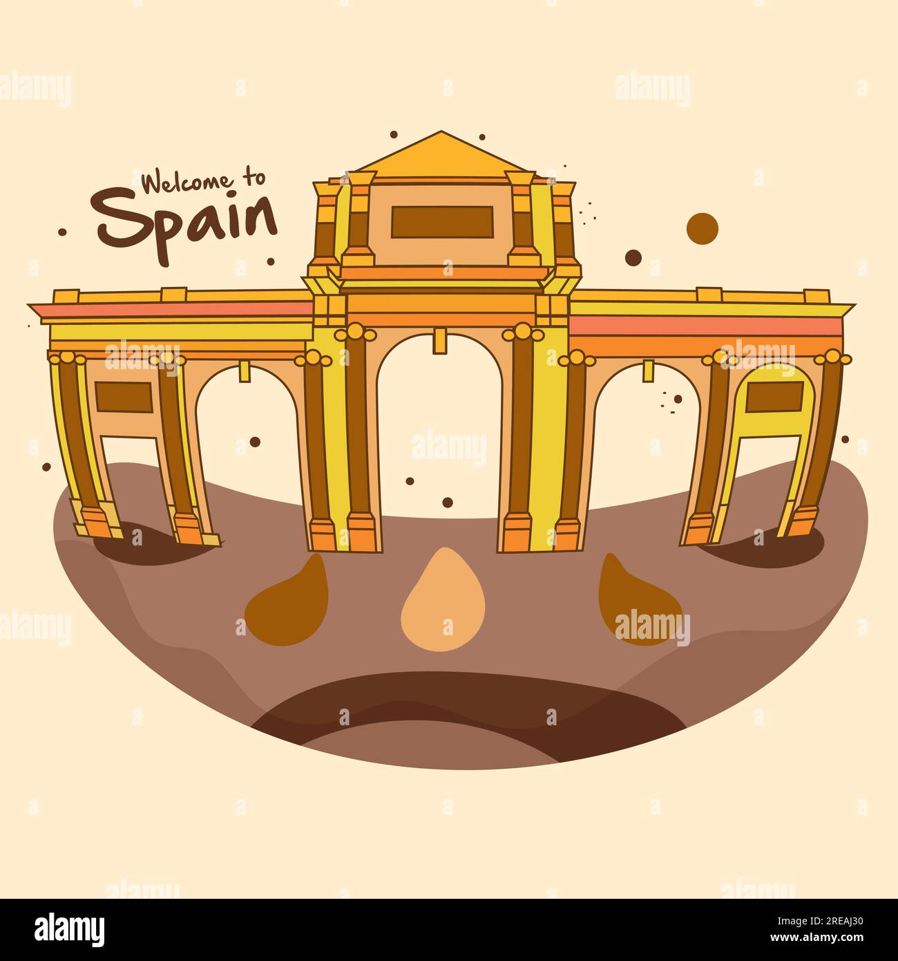 Isolated traditional landmark from Spain culture template Vector Stock ...