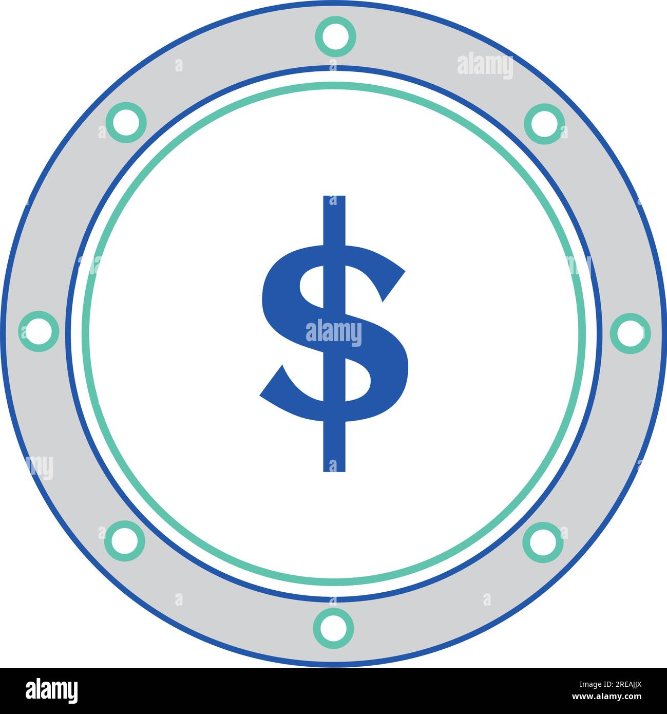 Rounded coin with money symbol Isolated business icon Vector Stock ...