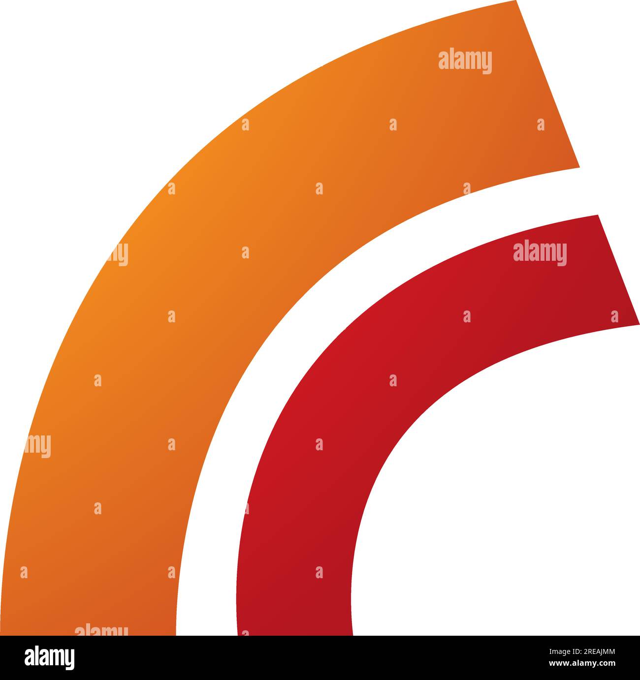 Orange and Red Arc Shaped Letter R Icon on a White Background Stock ...