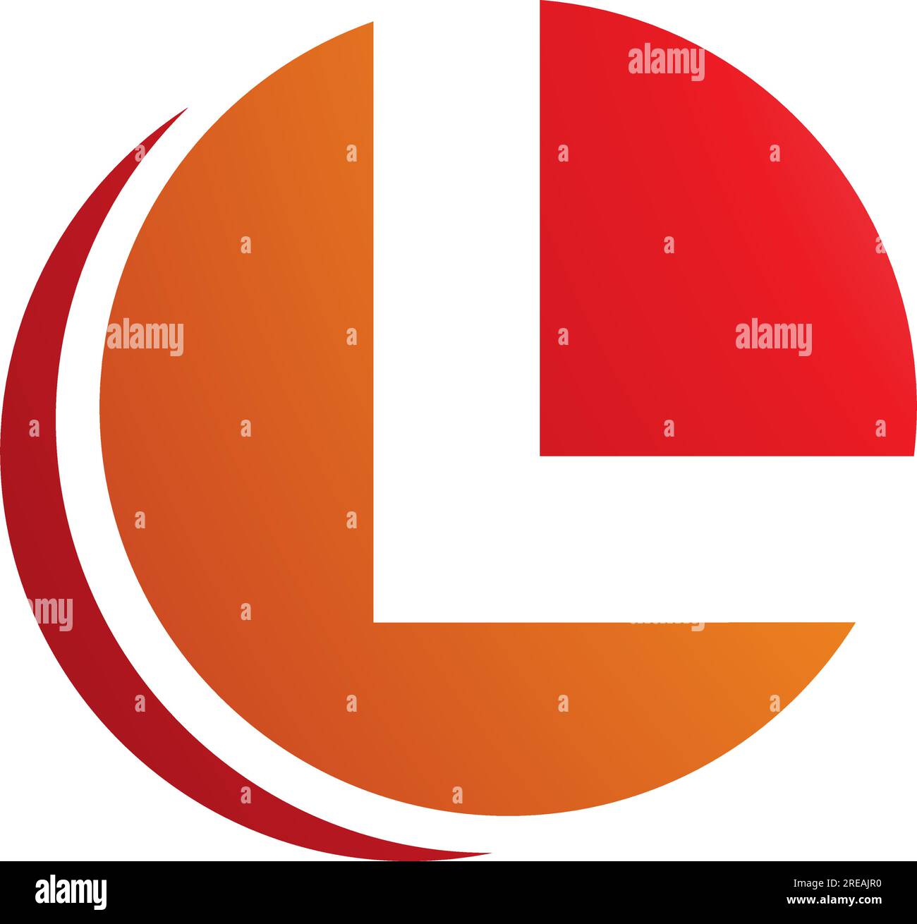 Orange and Red Circle Shaped Letter L Icon on a White Background Stock ...