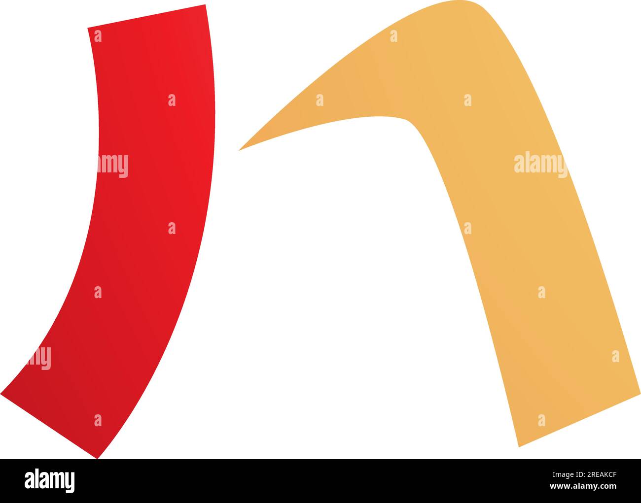 Orange and Red Letter N Icon with a Curved Rectangle on a White Background Stock Vector Image ...