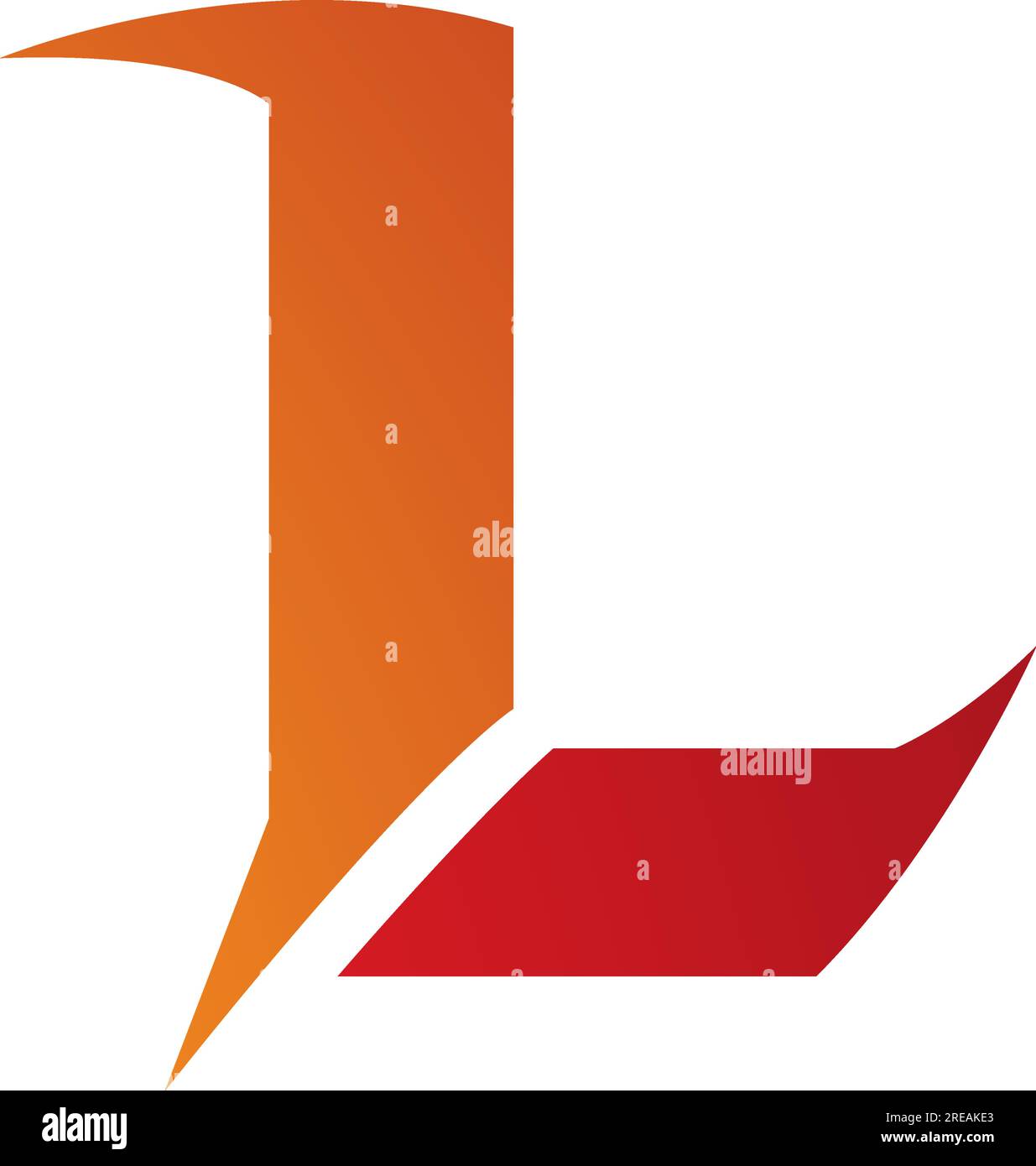 Orange and Red Letter L Icon with Sharp Spikes on a White Background ...
