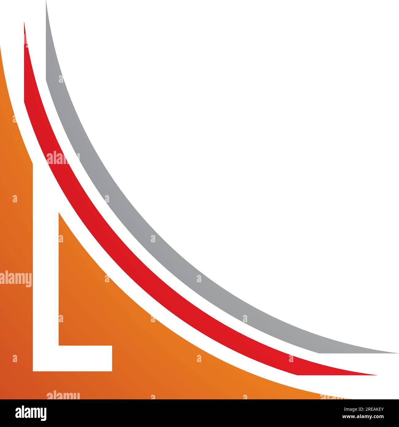 Orange and Red Letter L Icon with Layers on a White Background Stock ...