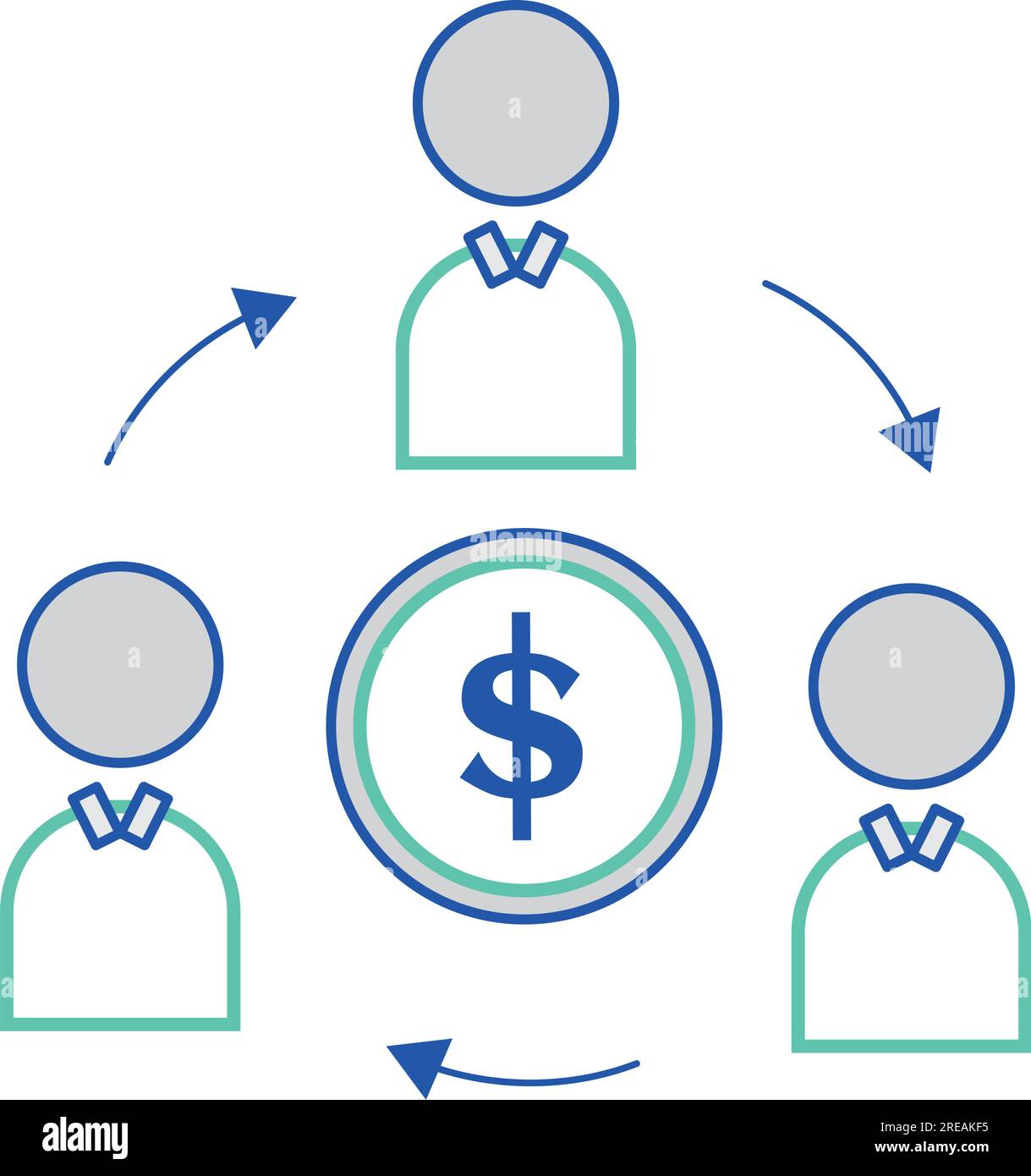 Group of business characters around a coin Isolated business icon ...