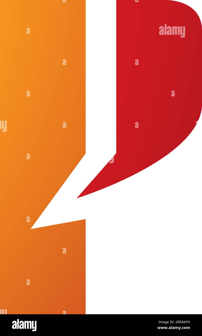 Orange and Red Letter P Icon with a Bold Rectangle on a White Background Stock Vector Image ...