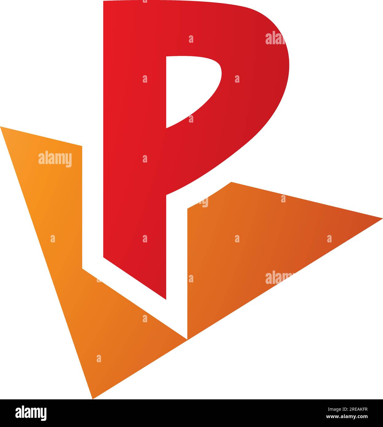 Orange and Red Letter P Icon with a Triangle on a White Background Stock Vector Image & Art - Alamy