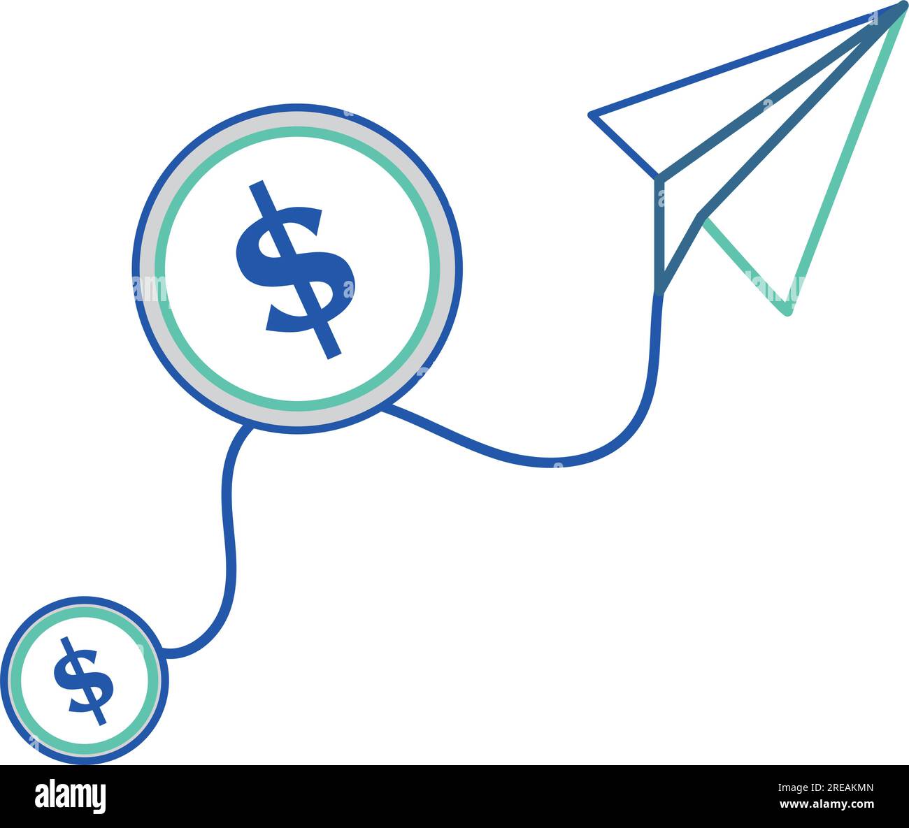 Money airplane coins icon hi-res stock photography and images - Alamy