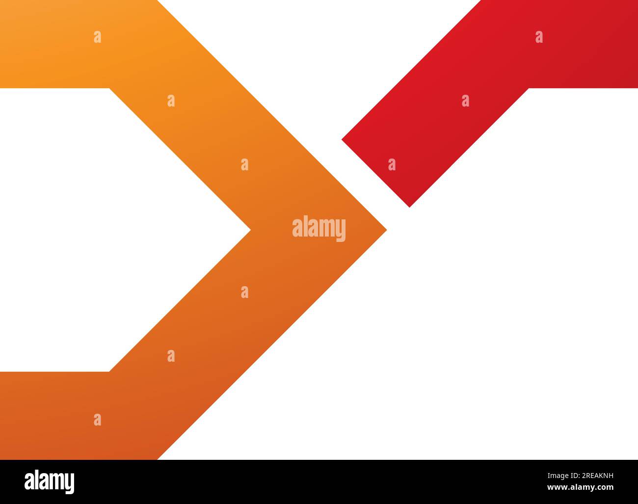 Orange and Red Rail Switch Shaped Letter Y Icon on a White Background ...