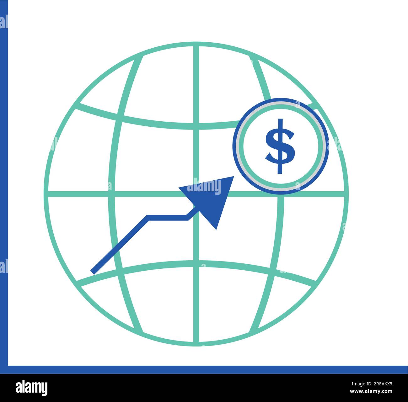 World web with data graph and a coin Isolated business icon Vector ...