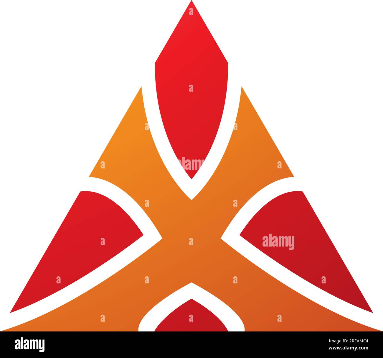 Orange and Red Triangle Shaped Letter X Icon on a White Background ...