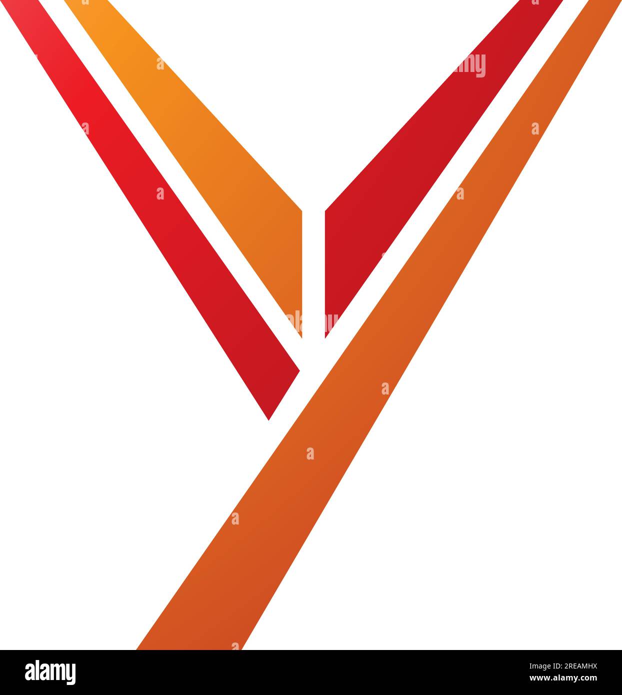 Orange and Red Uppercase Letter Y Icon on a White Background Stock ...