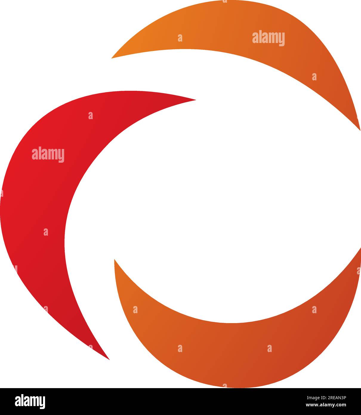 Red and Orange Crescent Shaped Letter C Icon on a White Background ...