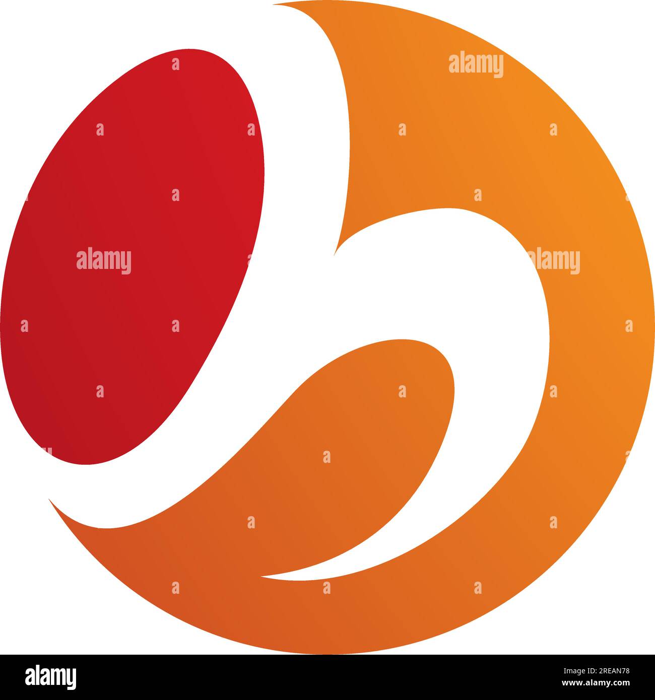 Red and Orange Circle Shaped Letter H Icon on a White Background Stock ...