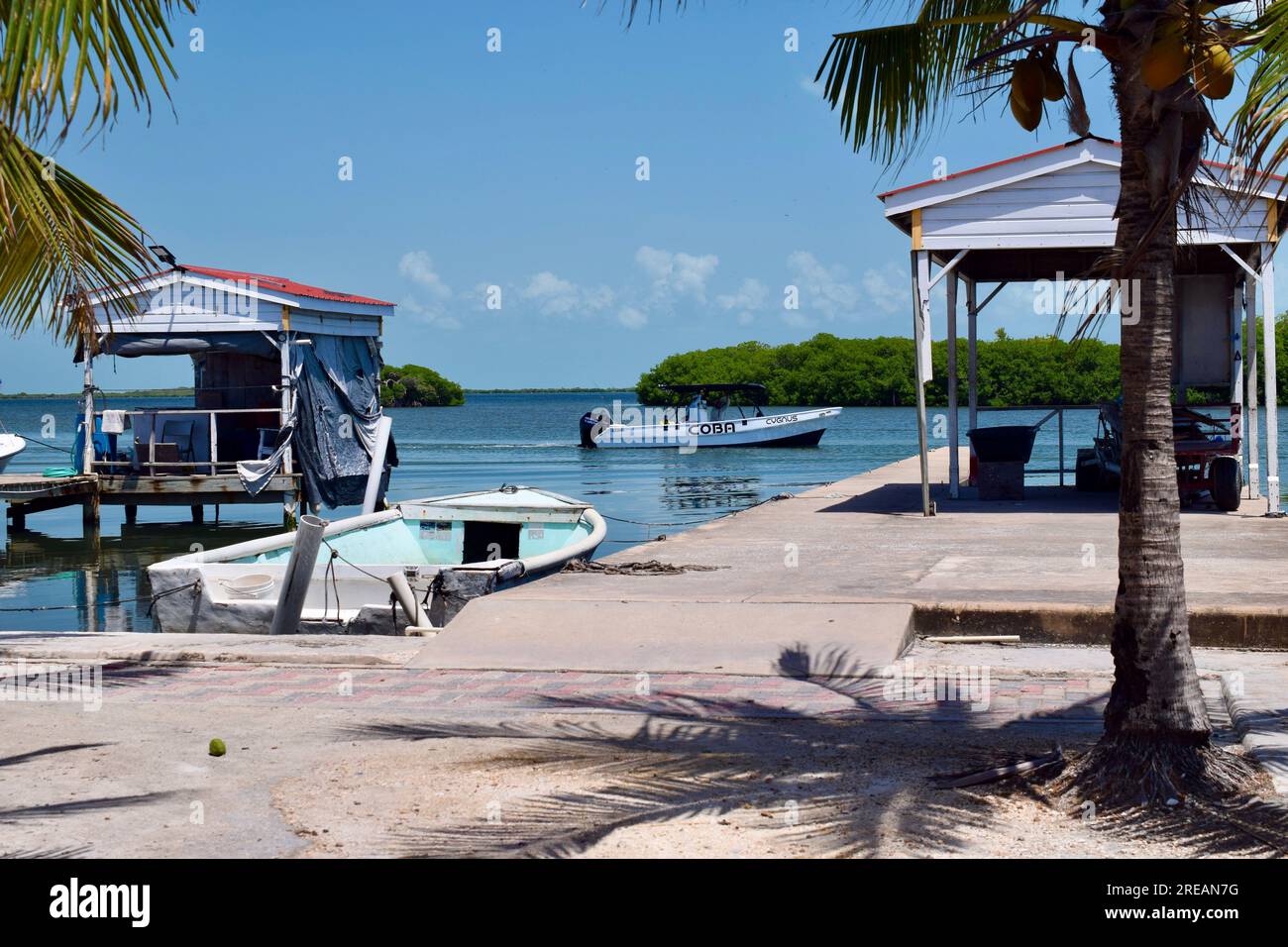 Docked fishing boats on the lagoon side, aka Back Street, in San Pedro ...