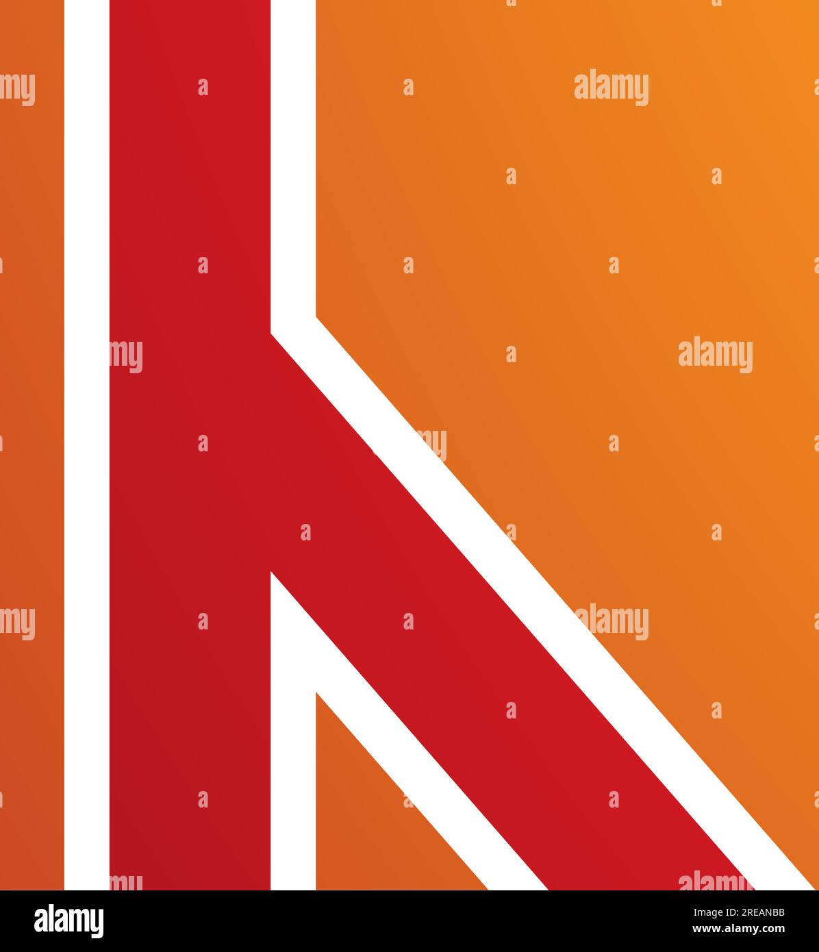 Red and Orange Letter H Icon with Straight Lines on a White Background ...