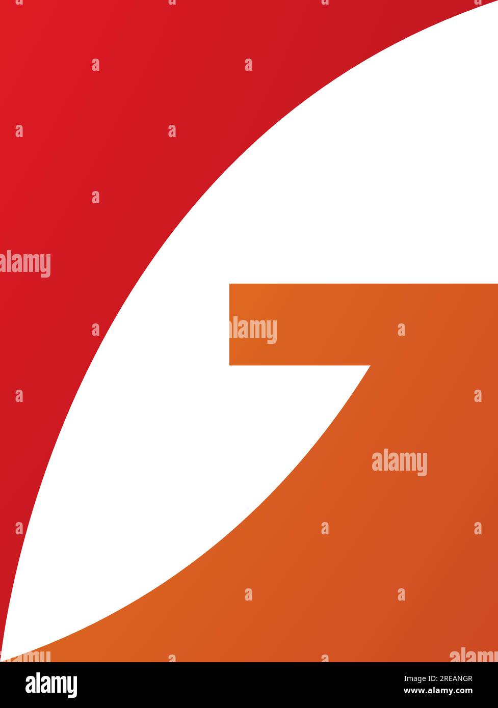 Red and Orange Rectangular Letter G Icon on a White Background Stock ...